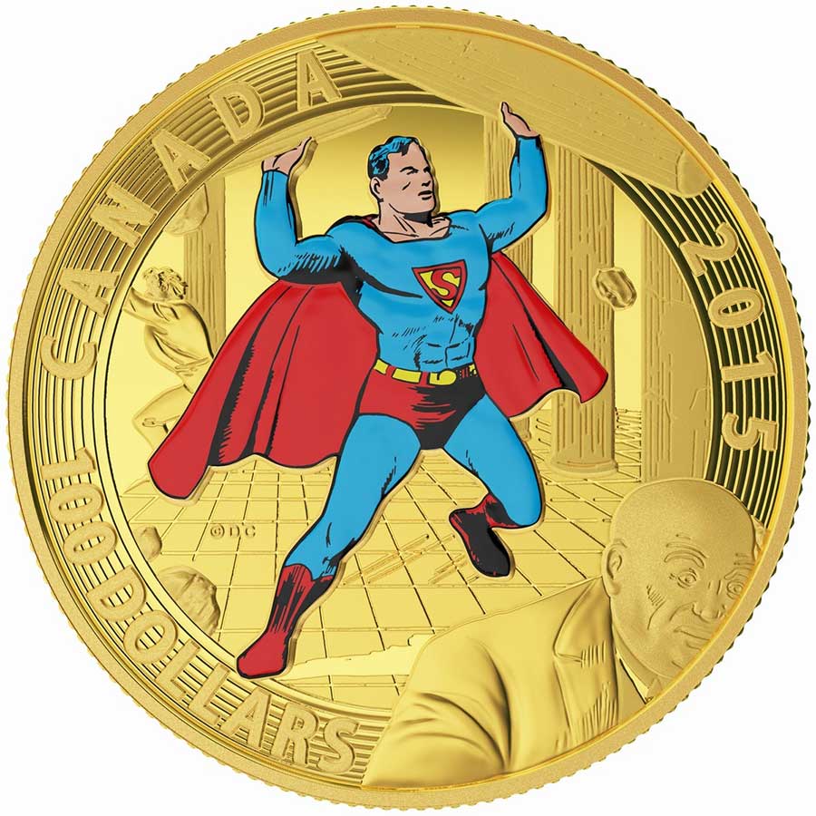 2015 $100 14-Karat Gold Coin – Iconic Superman™ Comic Book Covers ...